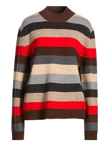 Tory Burch Lightweight Striped Wool Knit Sweater - Black
