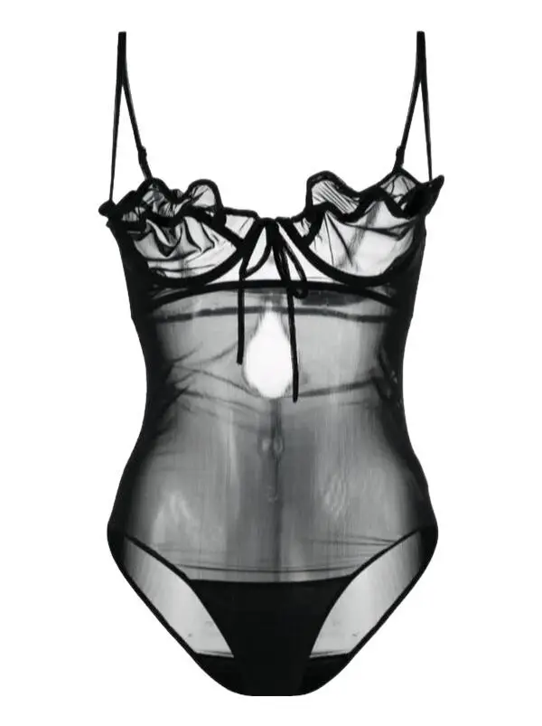 Y/project Sheer Construction Underwired Bodysuit - Gray