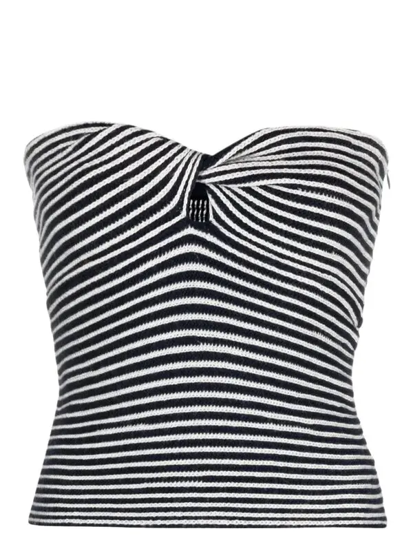 Zadig&Voltaire Twista Striped Crochet-knit Wool Top - Black