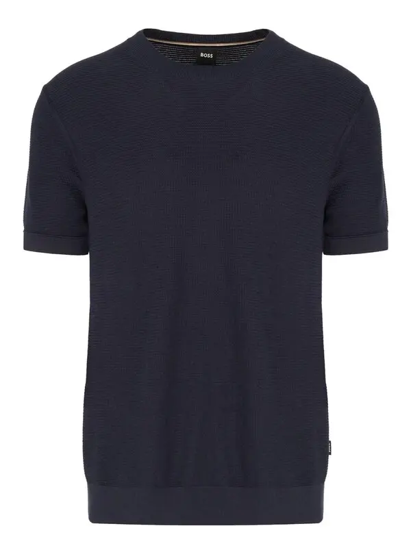 Hugo Boss Crewneck Short-sleeved Knitted Jumper - Black