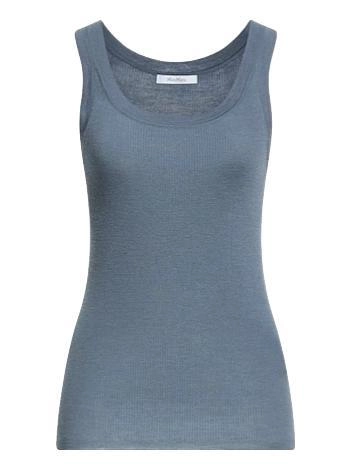 Max Mara Solid Wool Sleeveless Top - Gray