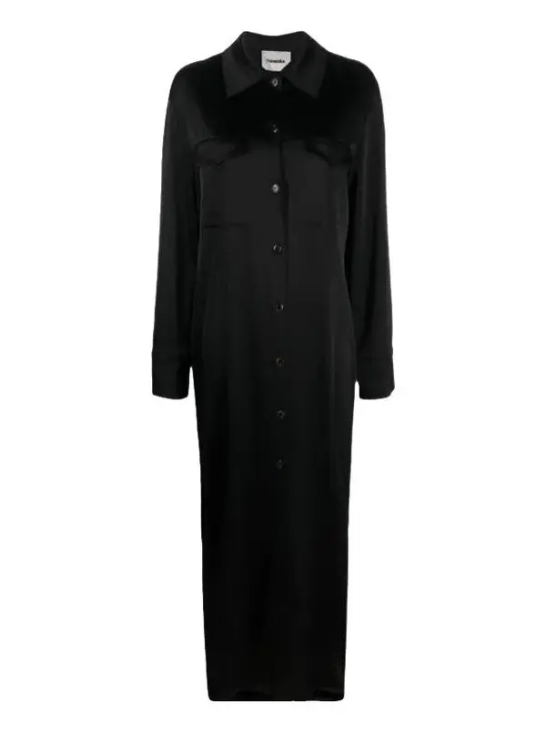 Nanushka Joann Satin Shirtdress - Black