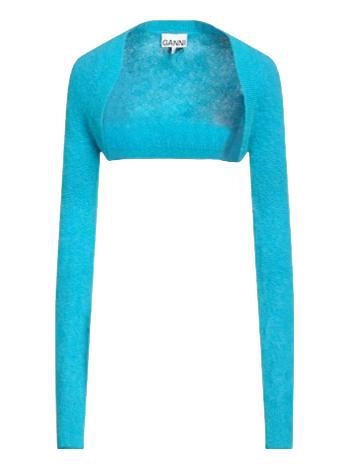 GANNI Solid Color Knit Top - Blue