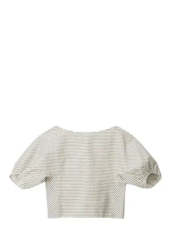 Staud Didi Top With Horizontal Stripes - White