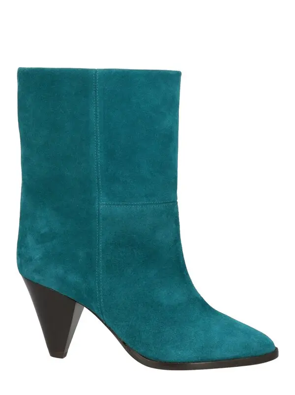 Isabel Marant Étoile Suede Pointed Toe Cone Heel Ankle Boots - Green