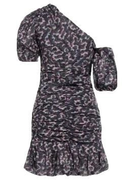 Isabel Marant Étoile Floral Print One-shoulder Mini Dress - Black