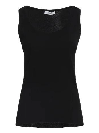 Max Mara Solid Color Sleeveless Knit Top - Black