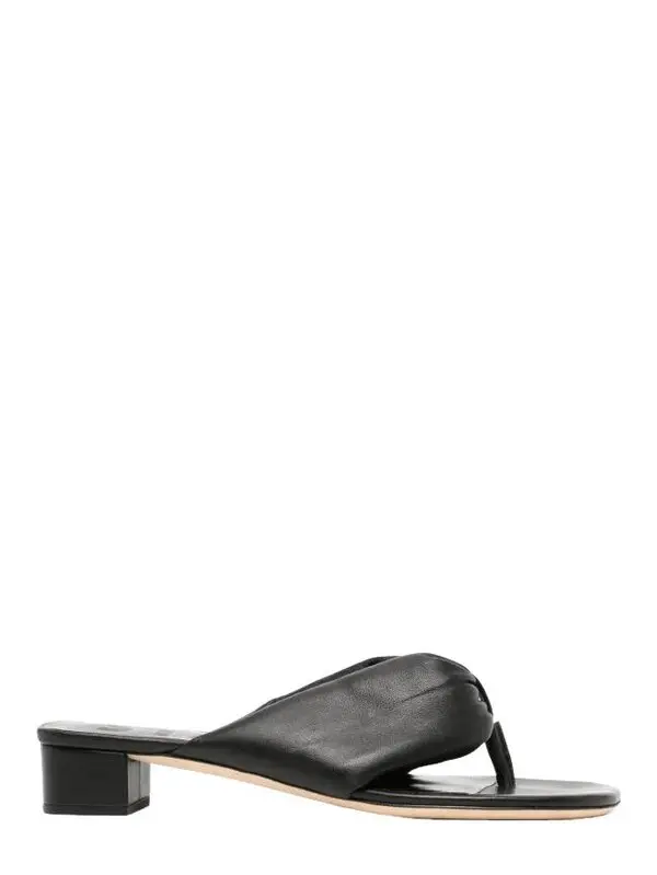 Staud Dahlia Leather Sandals - Black
