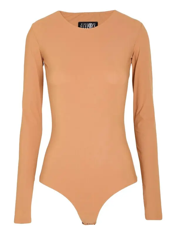 MAISON MARGIELA Crewneck Long Sleeve Knit Jumpsuit - Pink
