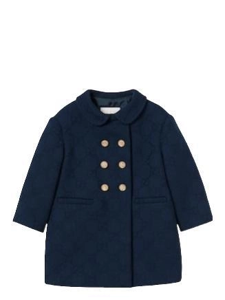 Gucci Baby Gg Wool Coat - Blue