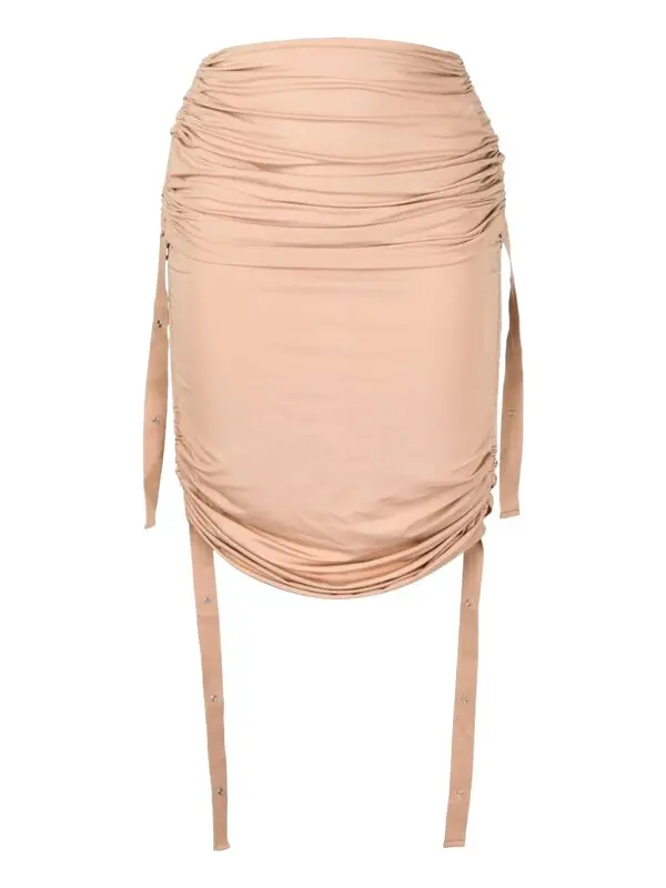 DION LEE Doric Ruched Midi Skirt - Nude