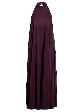 MAXCO. Pleated Halterneck Maxi Dress - Black