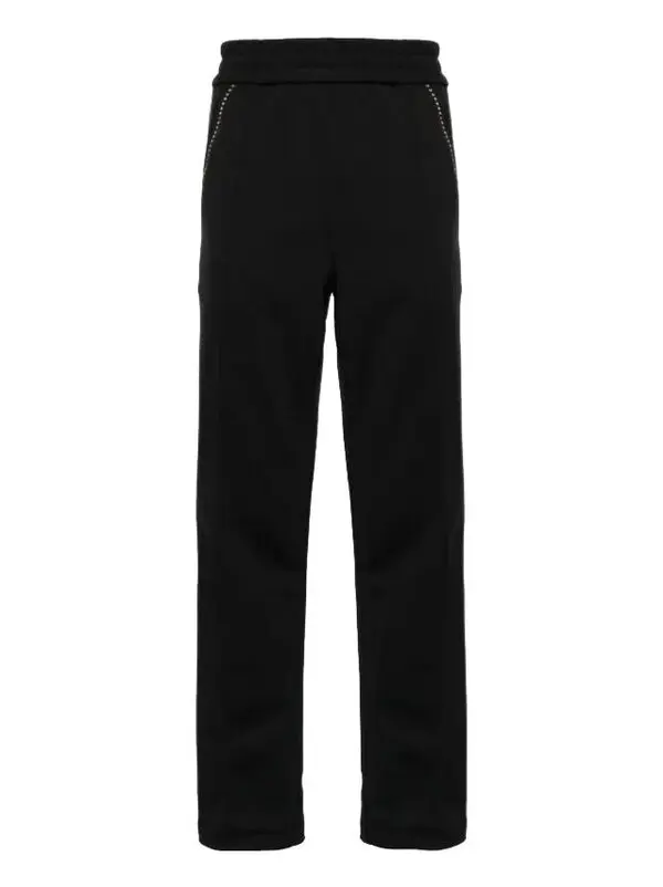 Palm Angels Stud-embellished Straight-leg Track Pants - Black