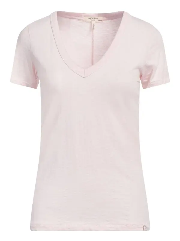 Rag & Bone Solid V-neck T-shirt - Pink