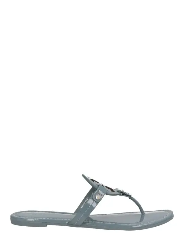 Tory Burch Glossy Flip-flops With Rivets - Grey