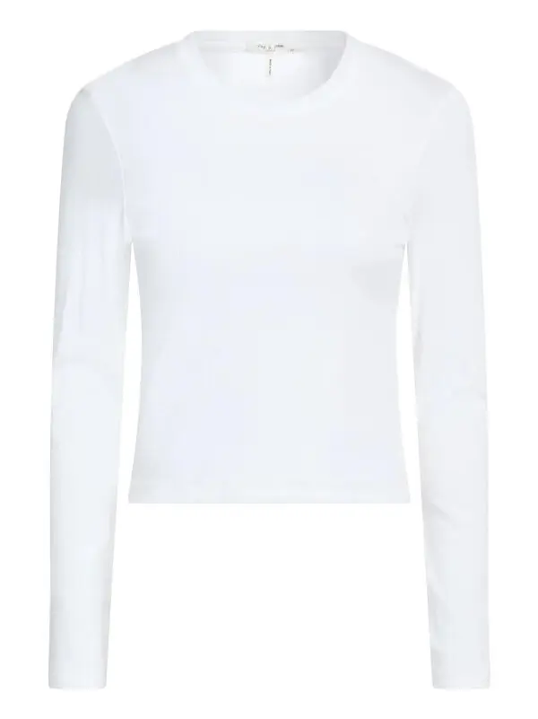 Rag & Bone Long Sleeve Ribbed Jersey T-shirt - White