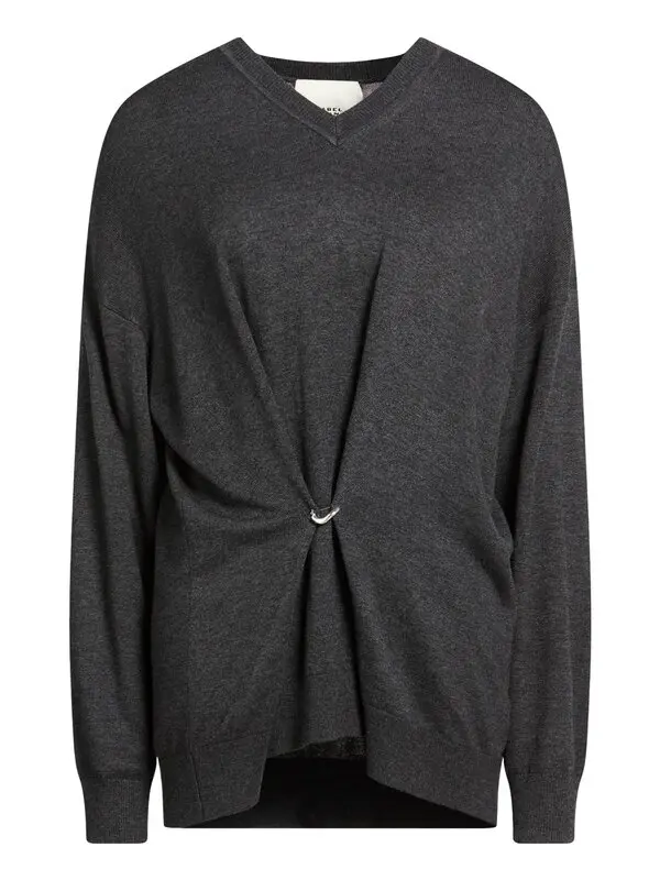 Isabel Marant Étoile Wool V-neck Knit Sweater With Appliqu - Black