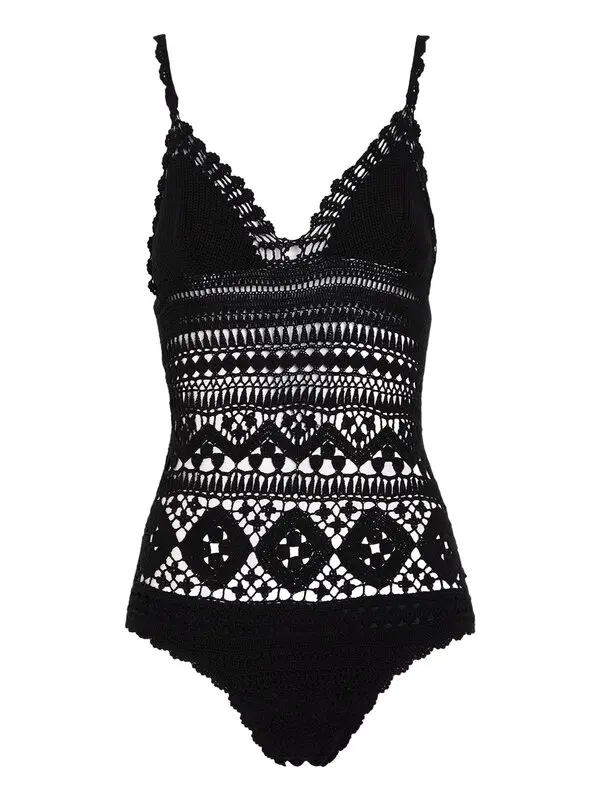 Isabel Marant Étoile Crochet Knit Sleeveless Bodysuit - Black