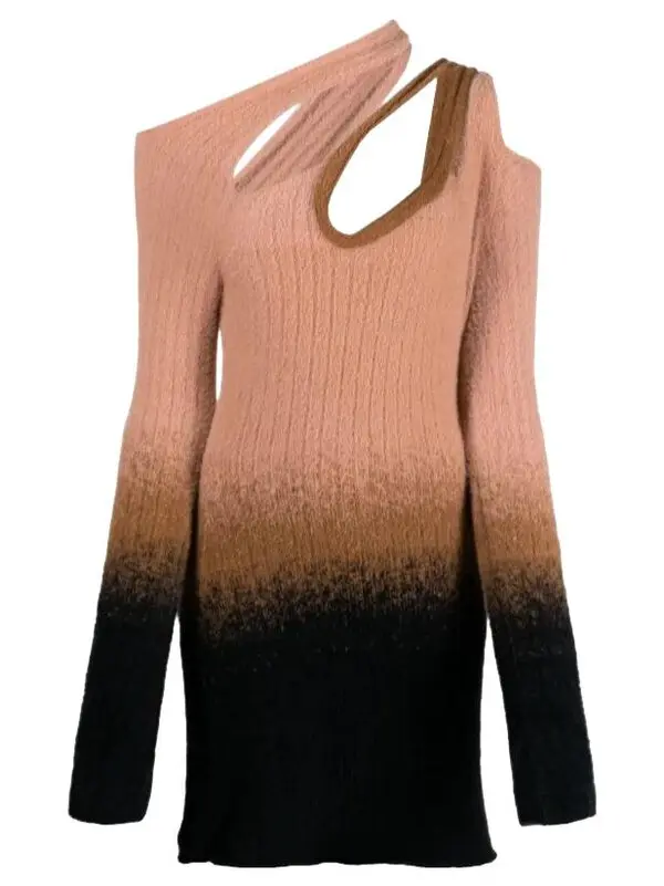 Ottolinger Gradient Effect Knitted Mini Dress - Black