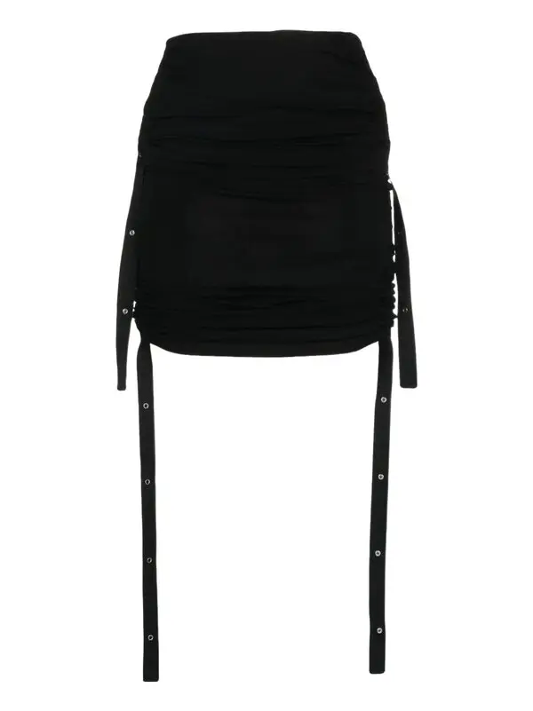 DION LEE Doric Ruched Midi Skirt - Black