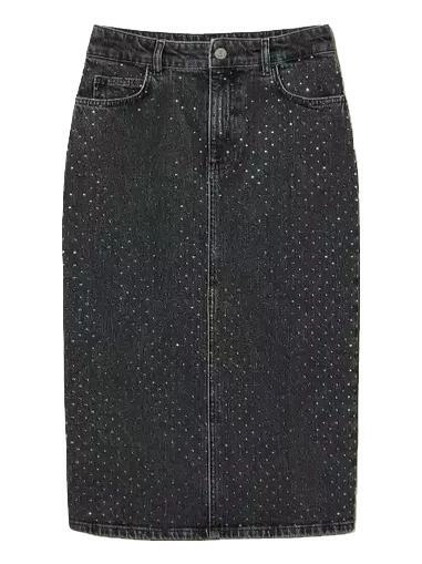 TWINSET Crystal-embellished Midi Skirt - Black