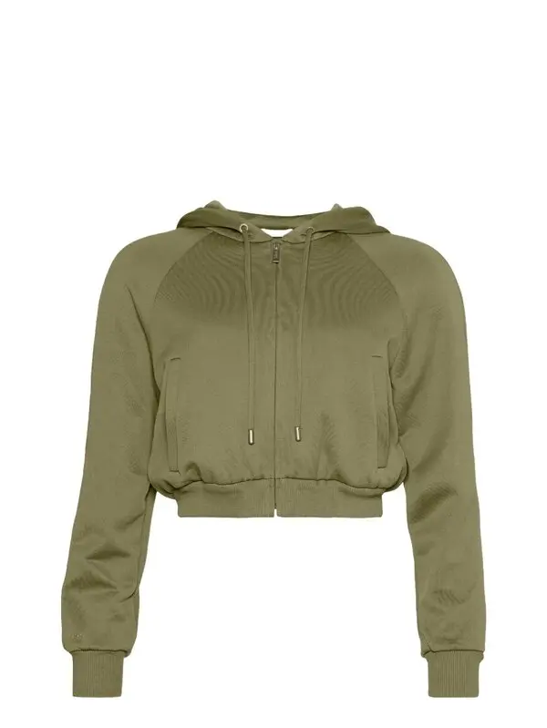 ERES Cropped Zip-up Hoodie With Drawstring Hood - Green