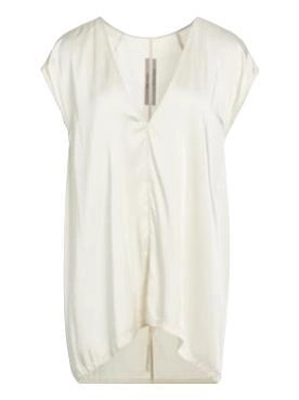 Rick Owens Short Sleeve Satin Top - White