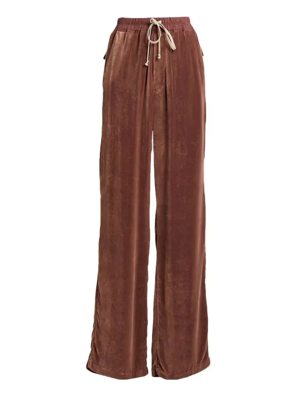 Rick Owens Velvet Wide-leg Trousers - Red