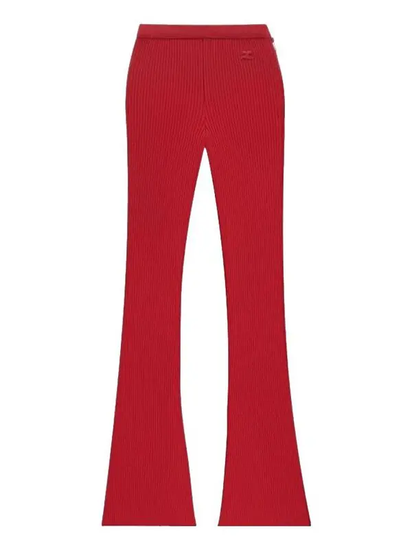 COURREGES Reissue Ribbed Flared Trousers - Red