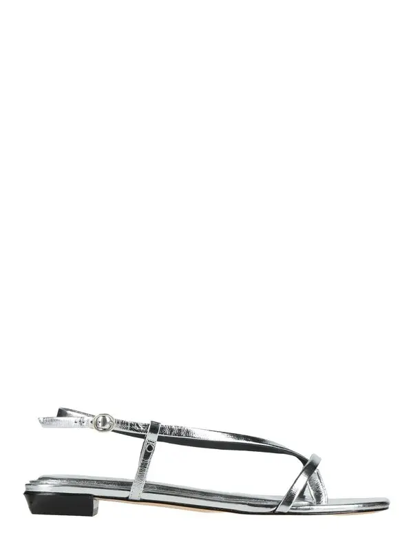 Rag & Bone Metallic Leather Slingback Thong Sandals - Black