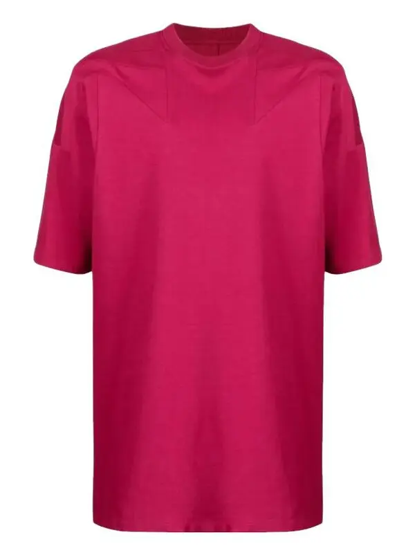Rick Owens Seam-detail Short-sleeved Cotton T-shirt - Pink