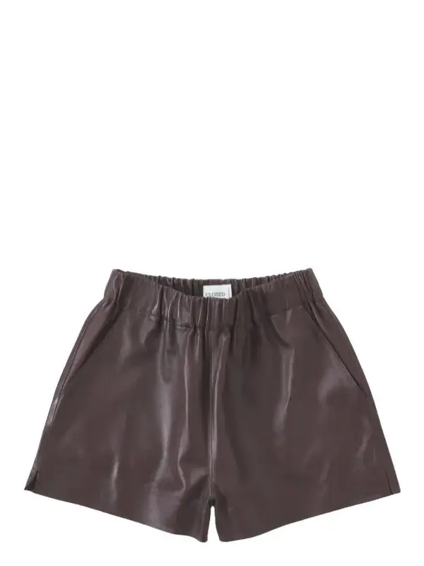 Closed Elasticated-waist Leather Shorts - Black