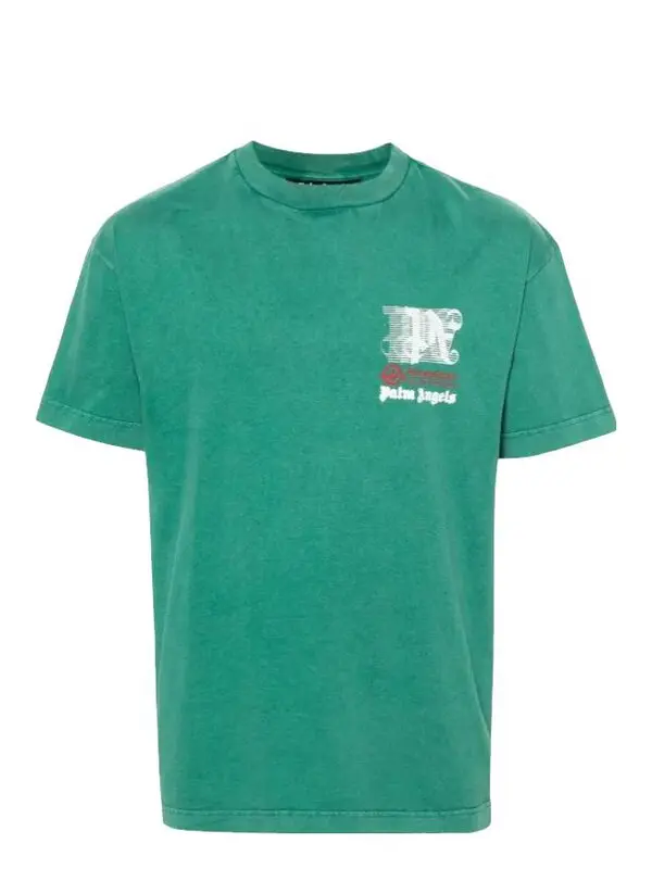 Palm Angels X Moneygram Haas F1 Cotton T-shirt - Green