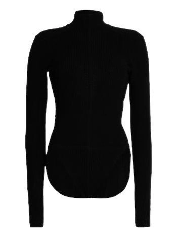 Rick Owens Ribbed-knit Turtleneck Sweater With Cutout Detail - Black