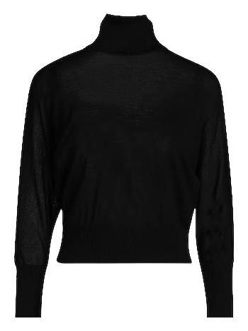 Max Mara Lightweight Wool Turtleneck Knit Top - Black