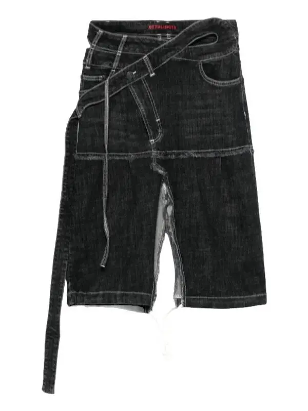 Ottolinger Wrap Denim Skirt - Black