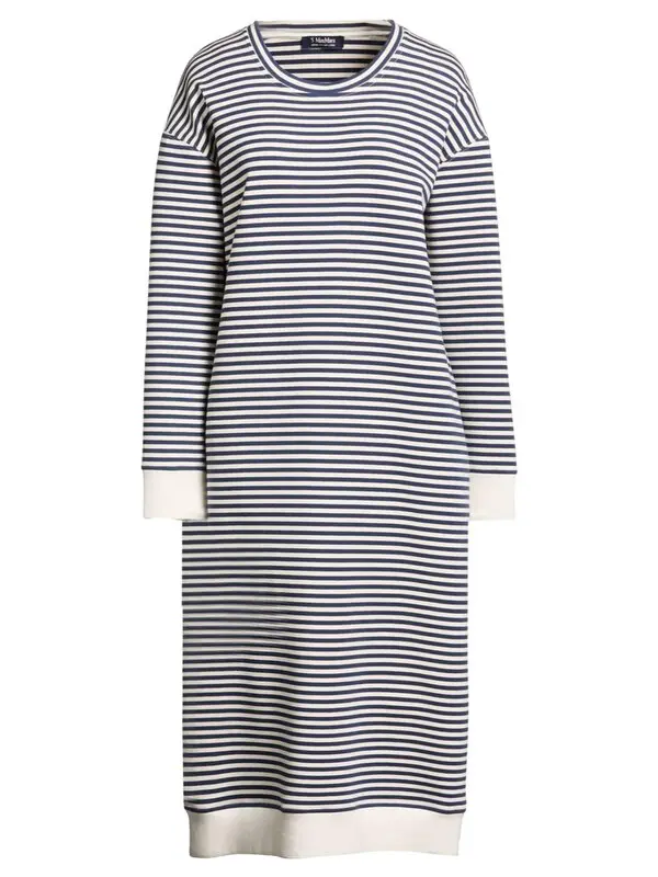Max Mara Striped Long Sleeve Jersey Dress - No