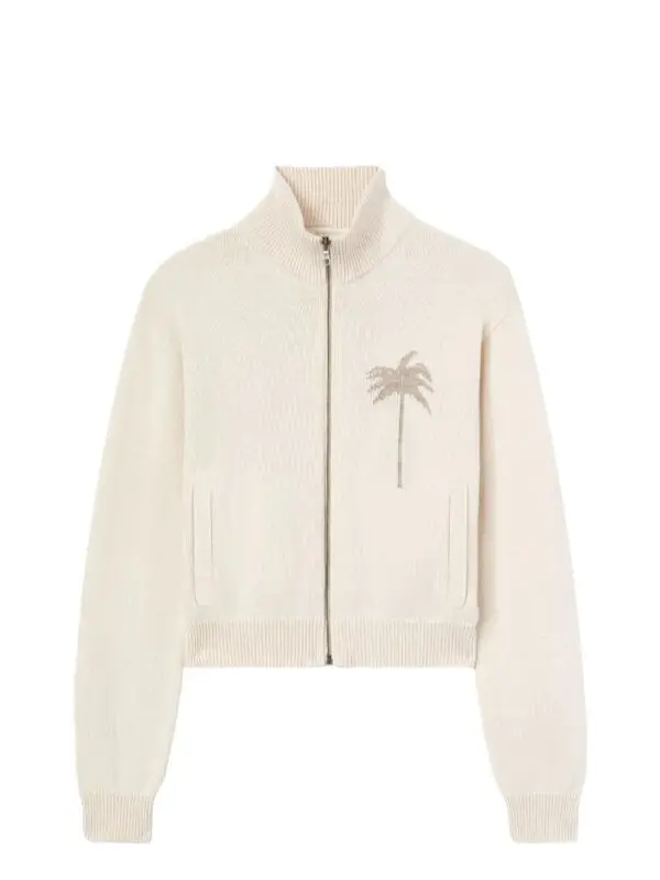 Palm Angels Palm Tree Knitted Track Top - White