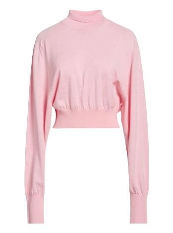 Sportmax Solid Color Wool High-neck Knit Sweater - Pink