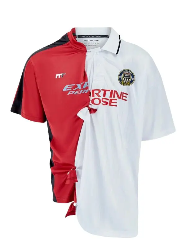 Martine Rose Paneled Mesh Football Jersey - White