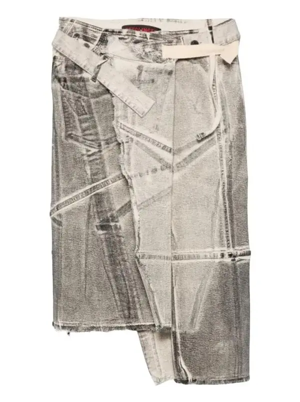 Ottolinger Denim Wrap Midi Skirt - Nude