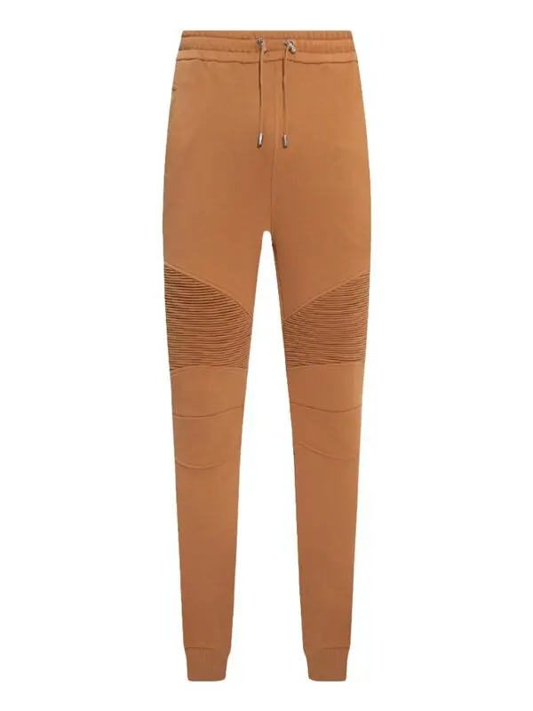 Balmain Logo Printed Drawstring Track Pants - Brown