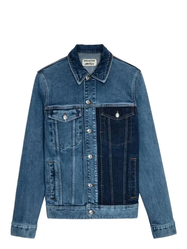 Zadig&Voltaire Colour-block Stretch-cotton Denim Jacket - Stone
