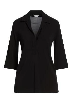Max Mara Collared Three-quarter Sleeve Top - Black