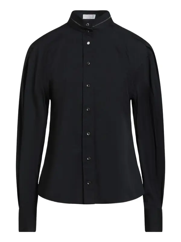 Brunello Cucinelli Embellished Poplin Blouse - Black