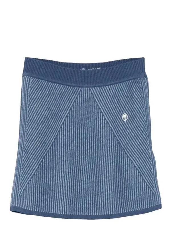 Palm Angels Ribbed Knit Skirt - Blue