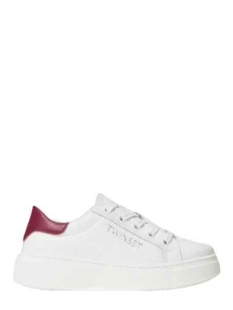 TWINSET Logo Plaque Lace-up Sneakers - White