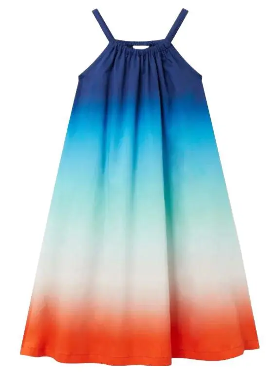 Casablanca Gradient Effect Spaghetti Strap Dress - Blue