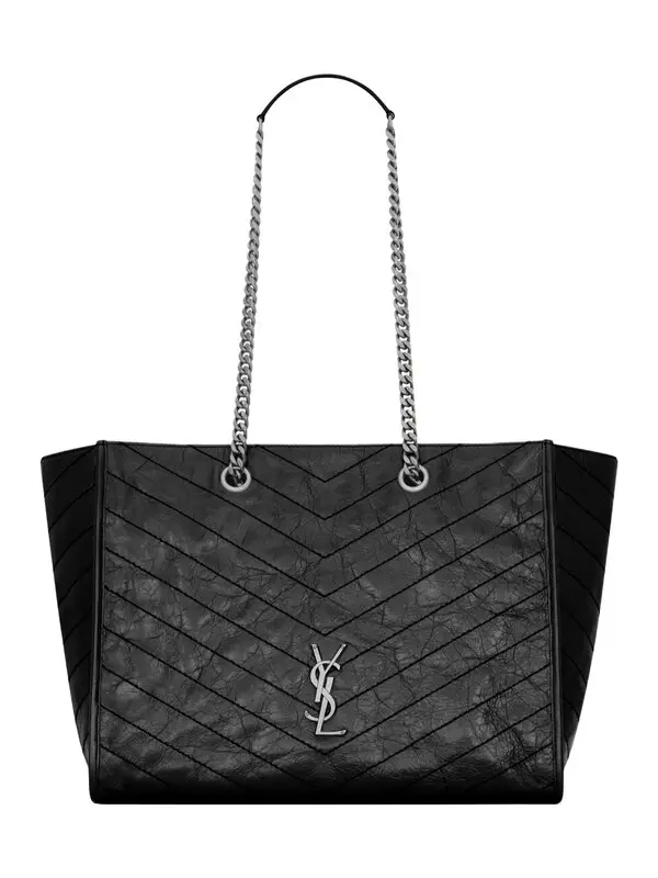 Saint Laurent Niki Shopping Bag In Vintage Leather - Black