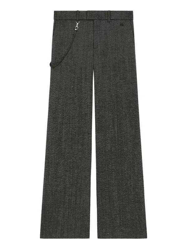 COURREGES Striped Wide-leg Trousers - Black
